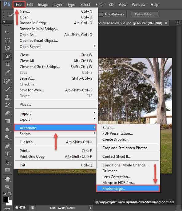 Create Panoramic images with Photomerge - Dynamic Web Training
