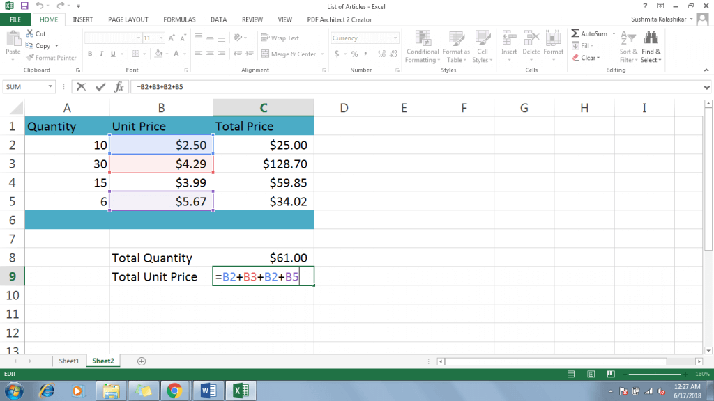 How to Create a Formula in Excel 2016 - Dynamic Web Training